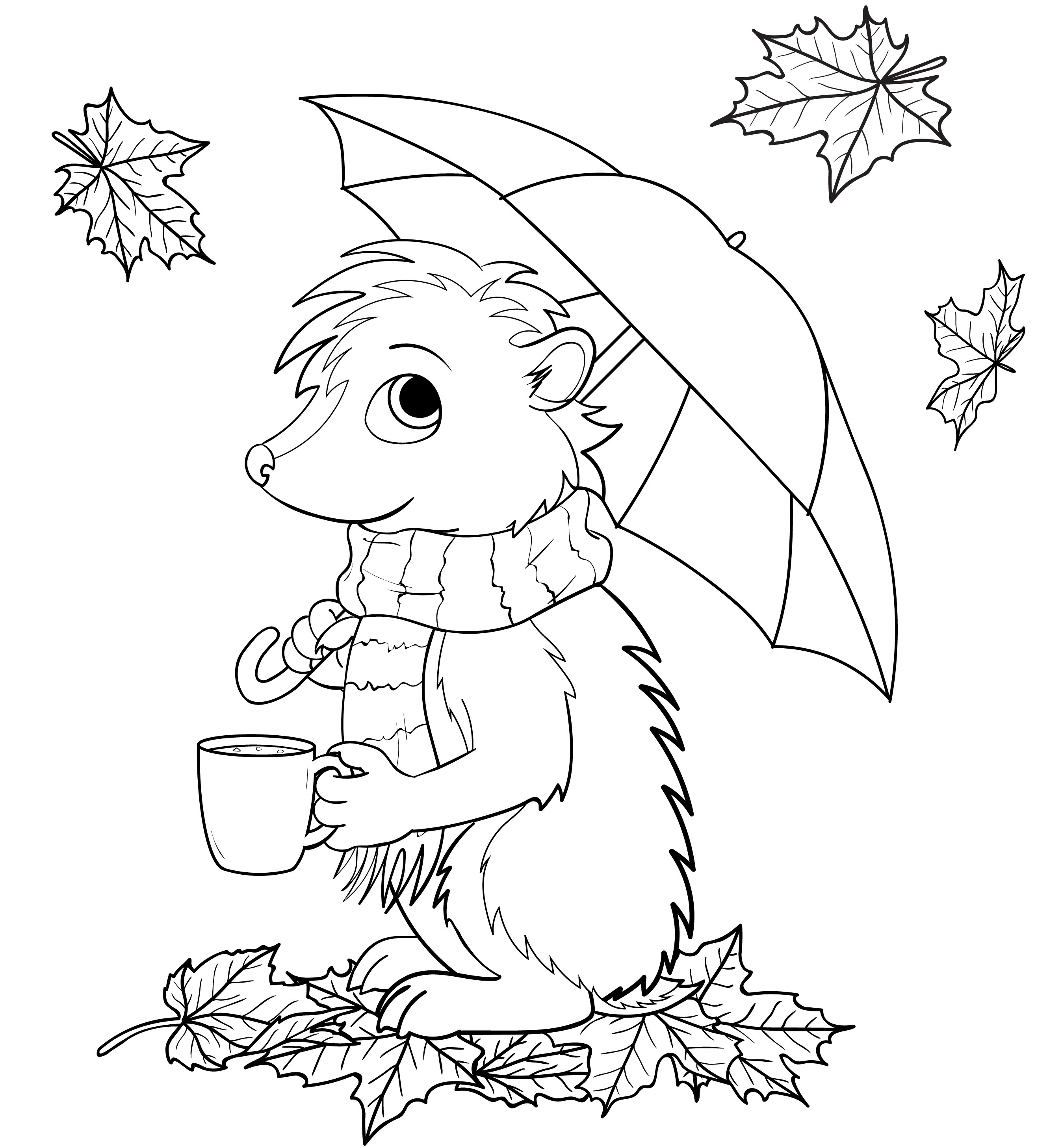Little Red Bear’s “Happy Autumn Season!” Coloring Pages | James Milson ...