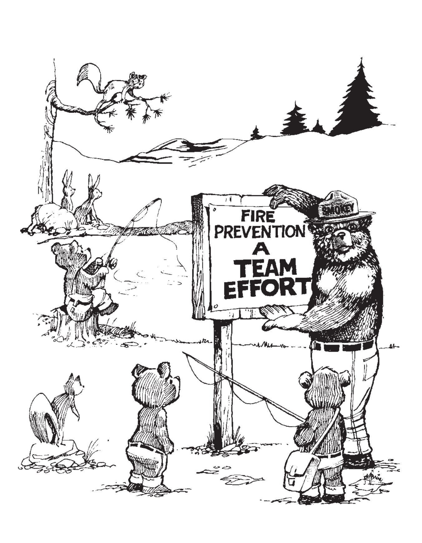 Little Red Bear’s “Smokey The Bear” Coloring Pages | James Milson – The ...