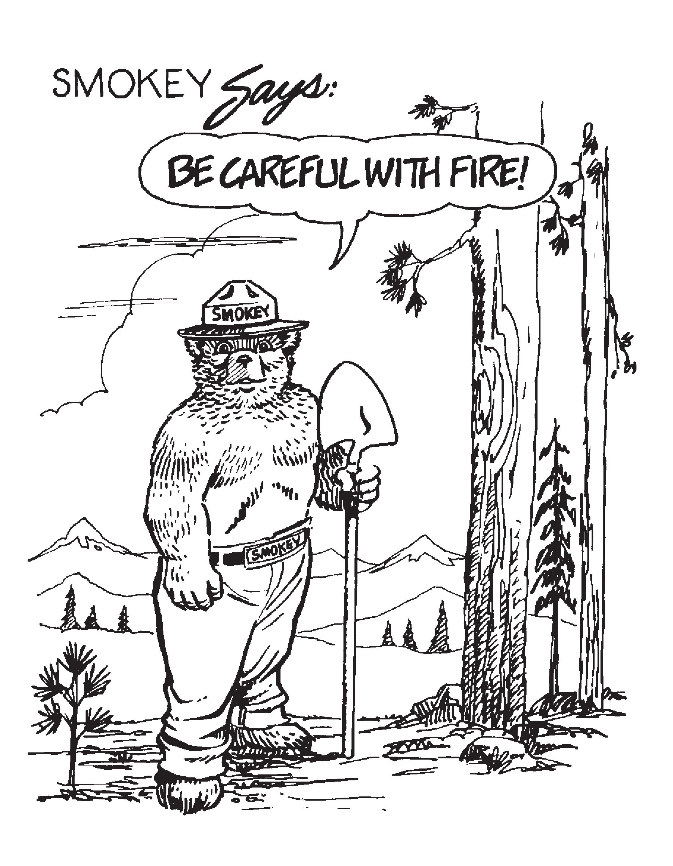 Little Red Bear’s “Smokey The Bear” Coloring Pages | James Milson – The ...